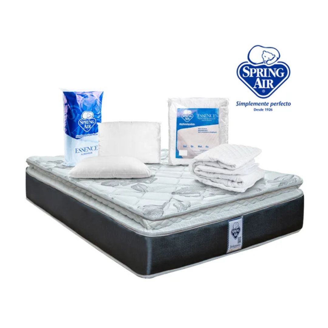 Colchon + 2 Almohadas + Cubre Colchon Spring Air Smith (Varios Tamaños ...